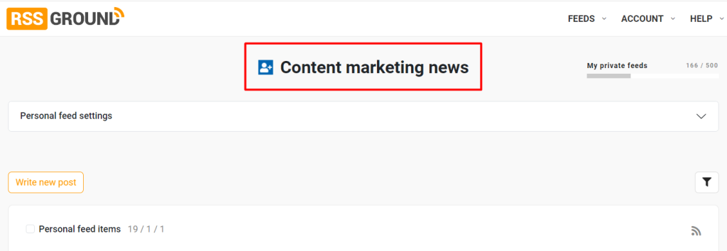 You asked - we listened: Personal Feeds interface update - RSSground.com